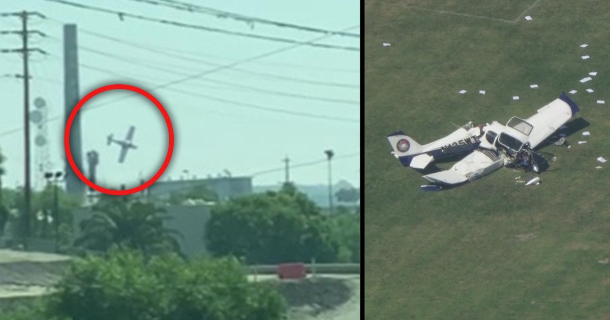 Video captures moment small plane crashes on San Pedro soccer field ...
