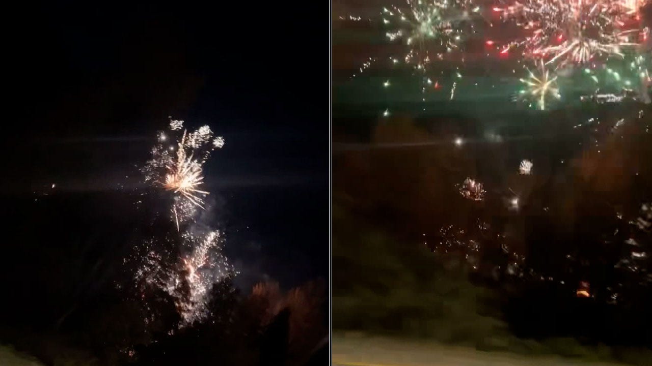Crash explodes into hour-long fireworks show along Canadian highway ...
