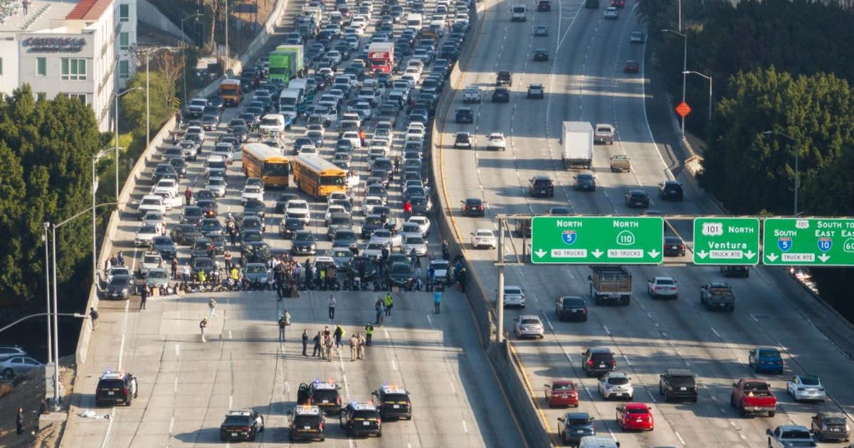 110 Freeway standstill: Protesters calling for cease-fire in Gaza halt ...