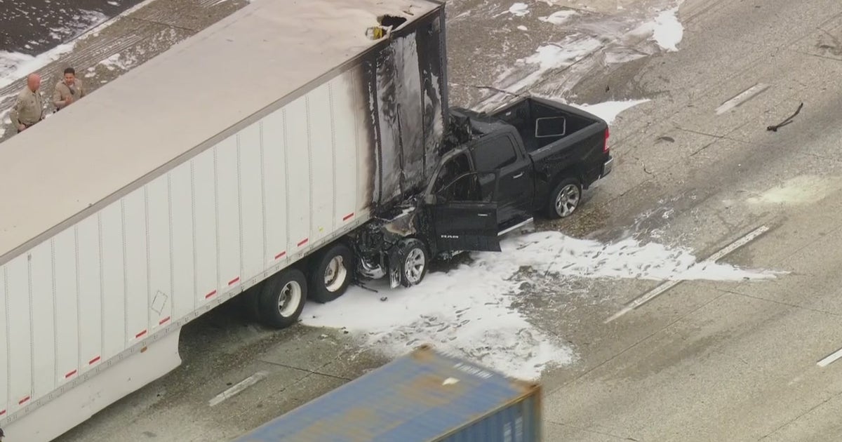 91 Freeway crash: Driver expected to survive after truck gets pinned ...