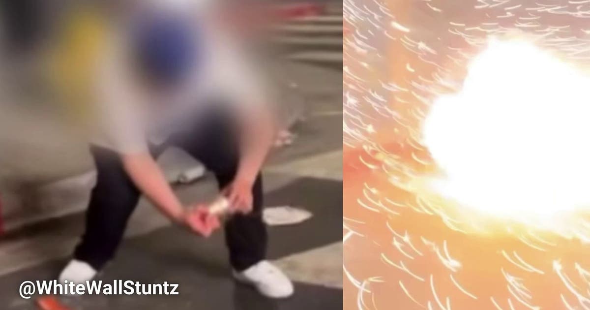 Dodgers fan blows up hand with firework in downtown LA | KTVU FOX 2
