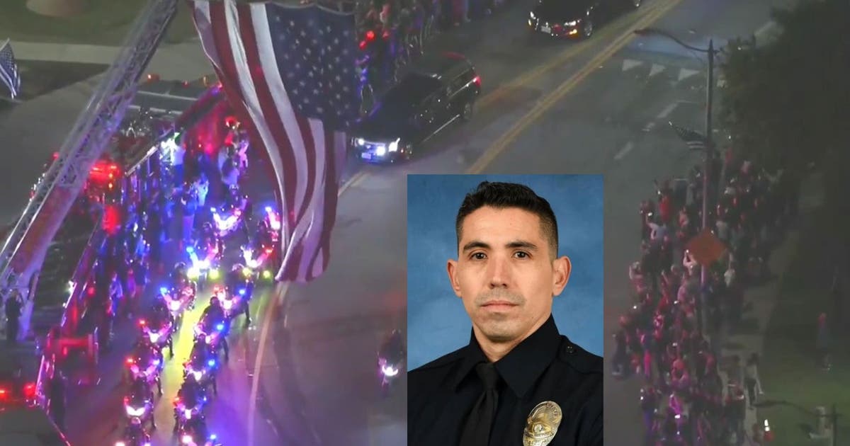 Procession for Samuel Riveros, Baldwin Park police officer killed in ...