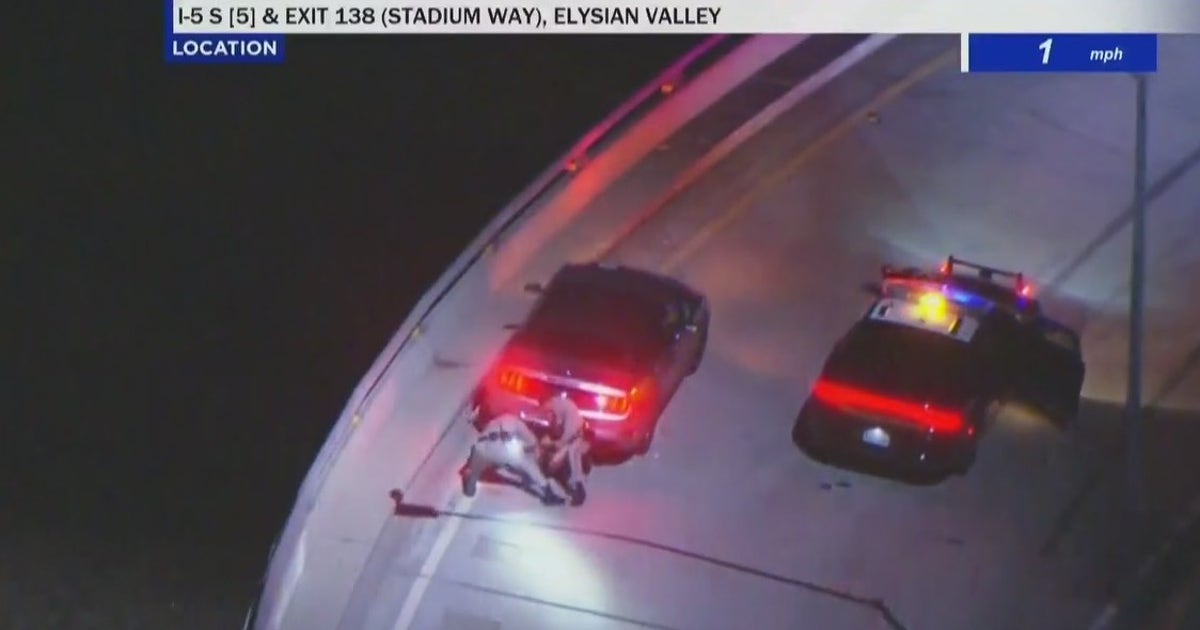 High-speed police chase across LA ends in crash on freeway off-ramp ...