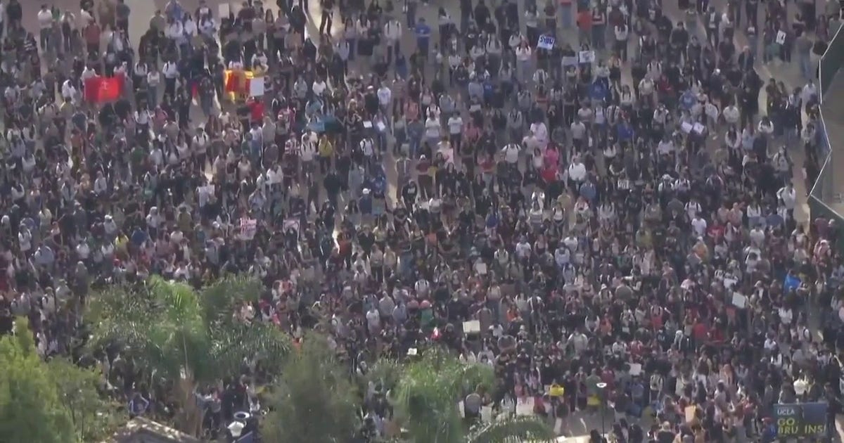 ICE protest drawing massive crowd at UCLA | FOX 11 Los Angeles