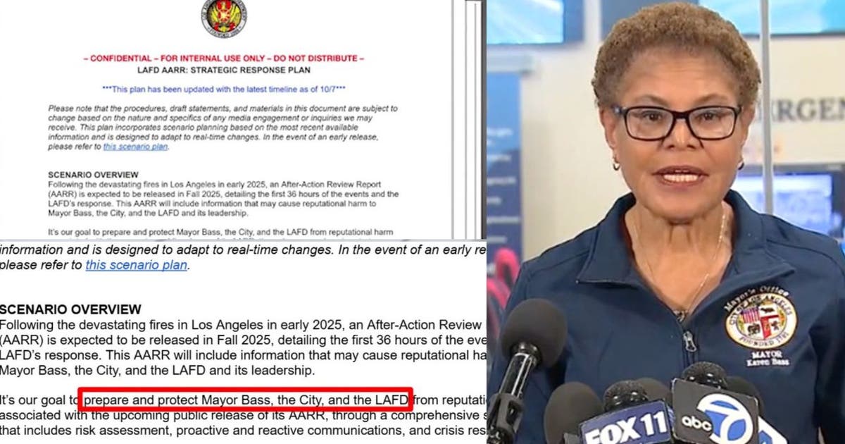 Confidential memo shows LAFD tried to protect Bass from Palisades fire ...