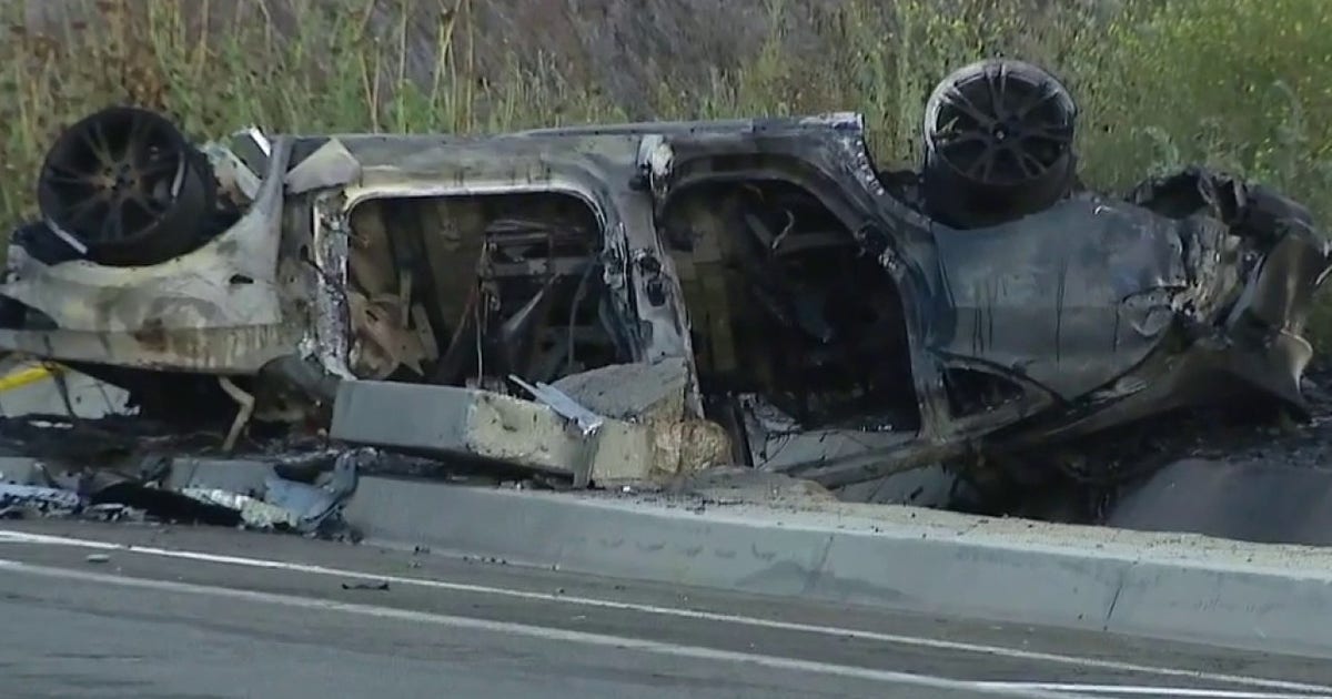 Tesla rollover crash sparks 30-acre Grand Fire in Chino Hills, forcing ...