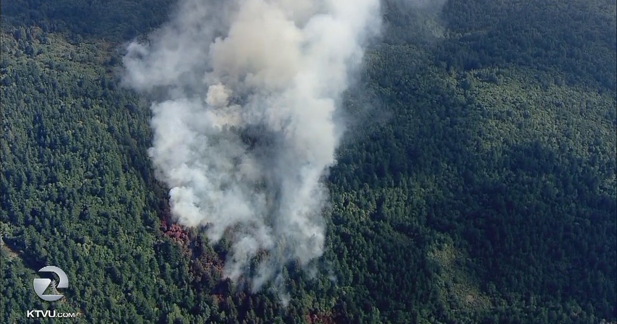 Fire started by lightning above Woodside 50 acres, 10% contained | KTVU ...