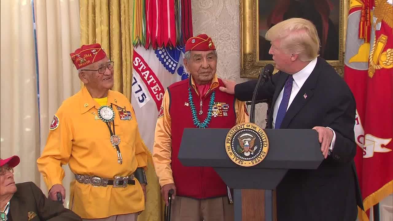 Trump hits Warren with 'Pocahontas' jab at event for Navajos | KTVU FOX 2 Trump hits Warren with 'Pocahontas' jab at event for Navajos | KTVU FOX 2