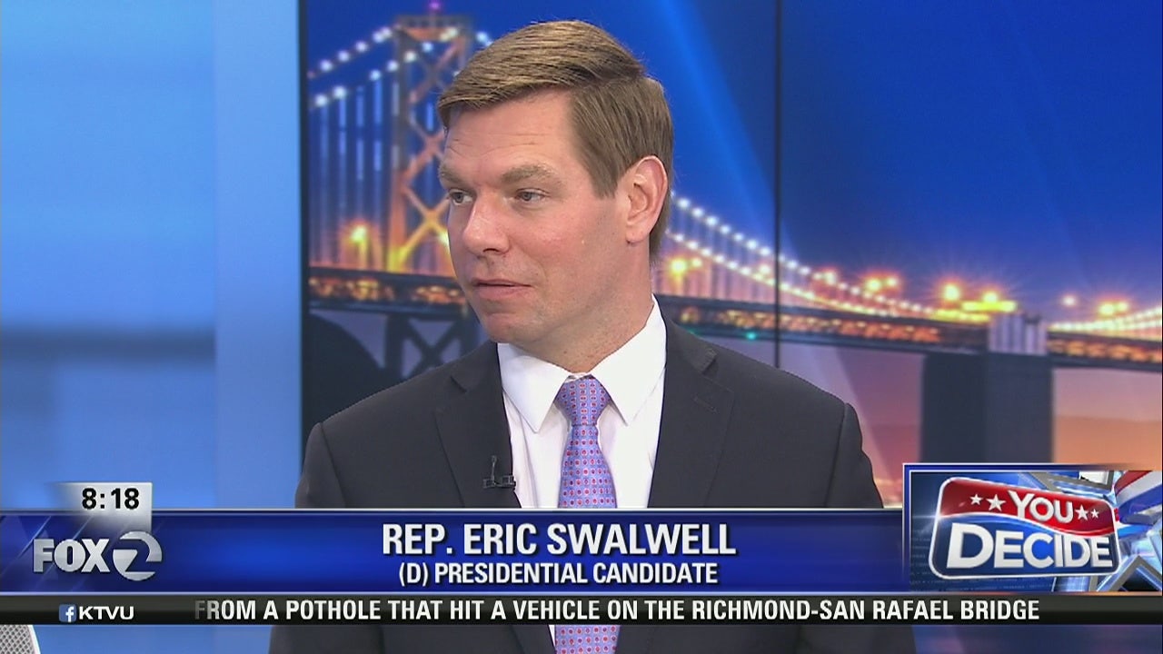 East Bay Congressman Eric Swalwell visits KTVU ahead of his ...