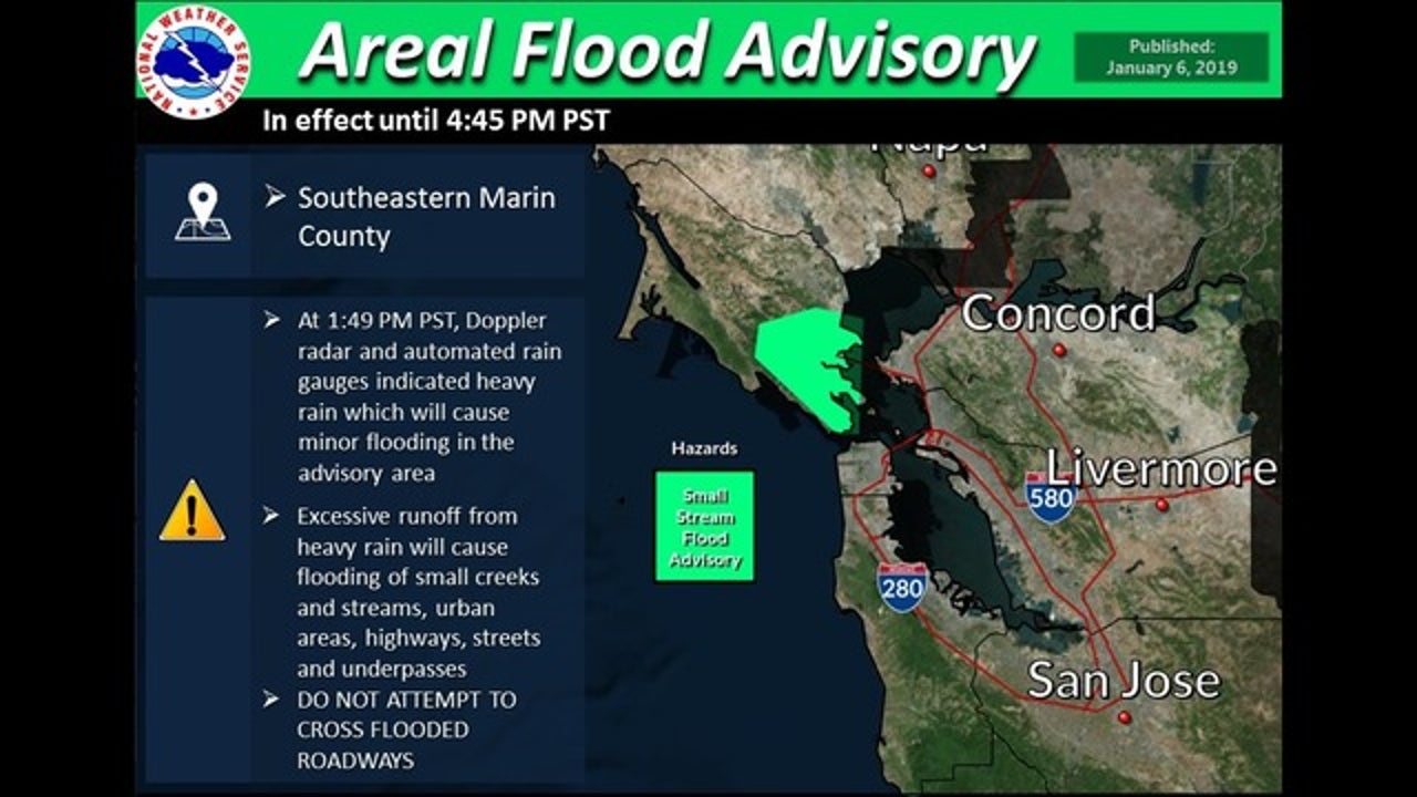Flood advisory issued by weather service for parts of Marin County ...