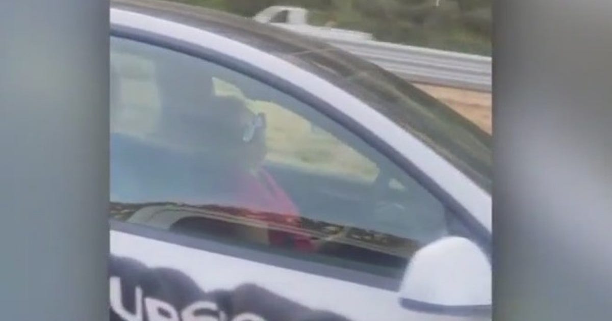 Tesla driver appears to be asleep at the wheel on California freeway ...