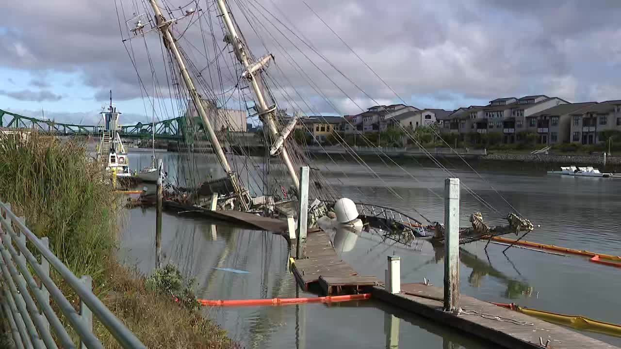 Large clipper ship sinks in Alameda | KTVU FOX 2