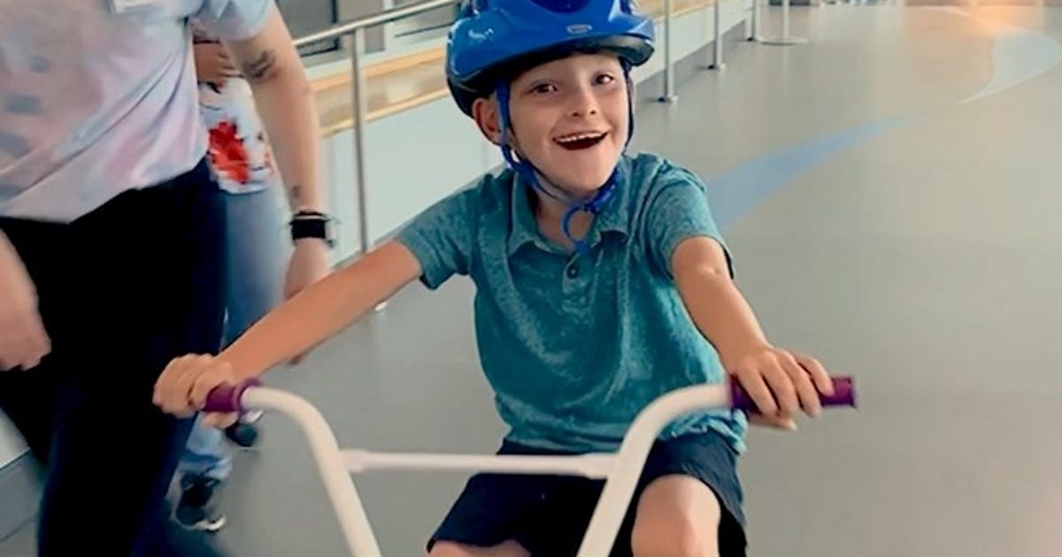 Watch: Nebraska boy with rare disorder rides customized bike for 1st ...