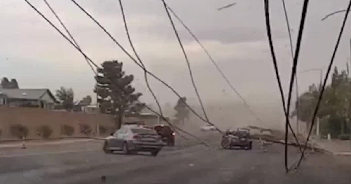 Watch: Las Vegas car crushed by power poles during windstorm with 60-70 ...
