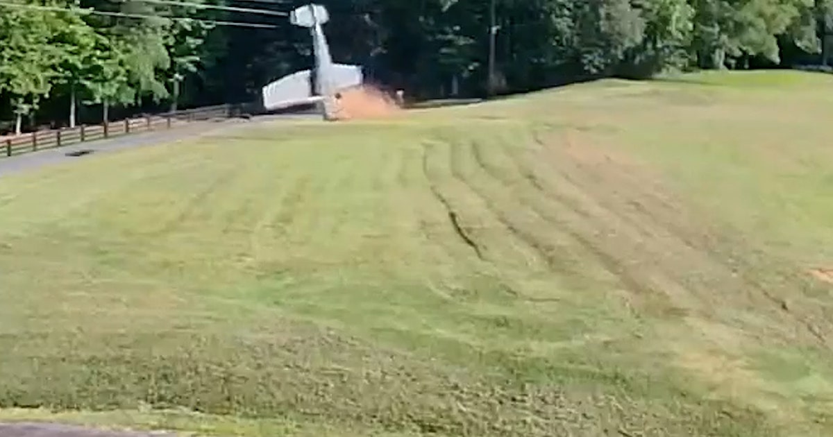 Watch: Small plane flips over in South Carolina yard after pilot's ...