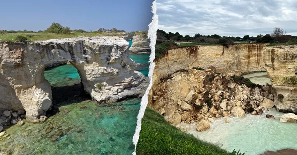 Famous 'Lovers' Arch' collapses on Valentine's Day after severe weather ...