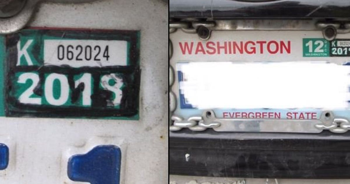 Washington driver gets $228 ticket for coloring in expired car tabs ...