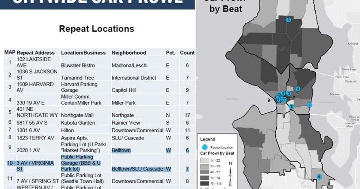 Seattle Police: Nearly 3,000 car prowls in city so far for 2016 ...