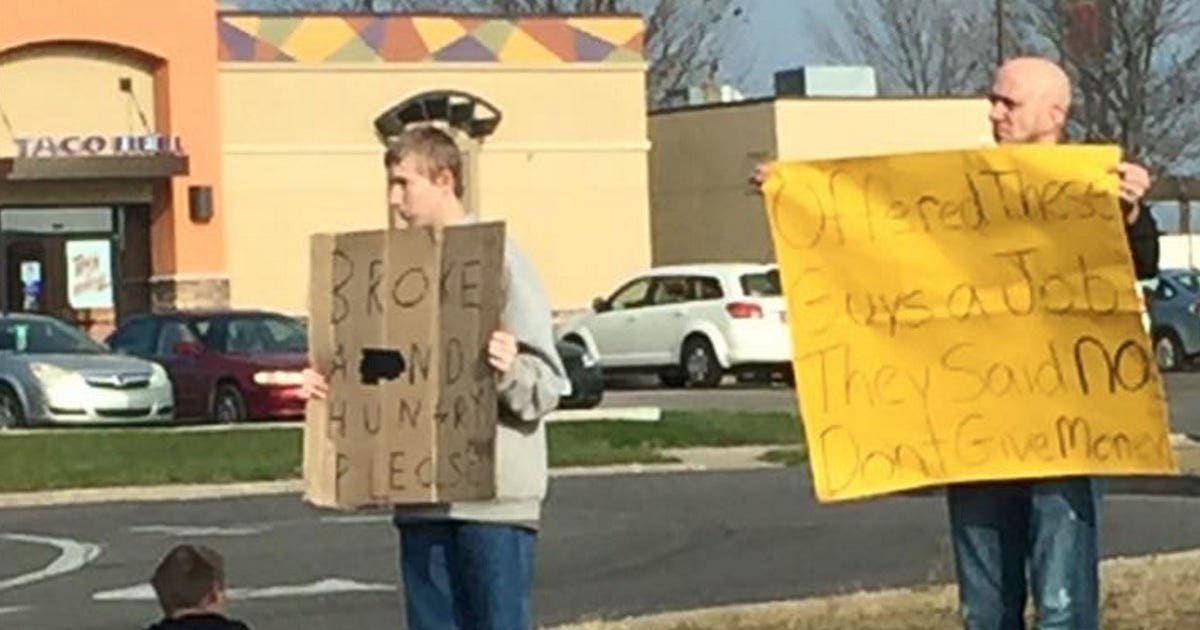 Viral photo shows Iowa man 'shaming' panhandlers who declined job offer ...
