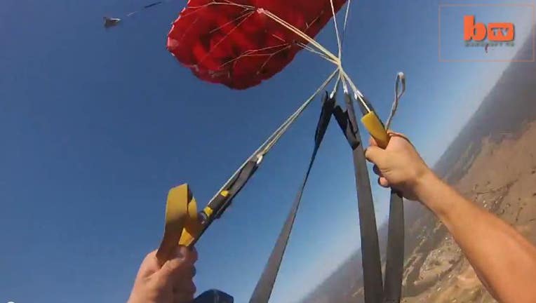 CAUGHT ON VIDEO: The terrifying moment a skydiver realizes his chute ...
