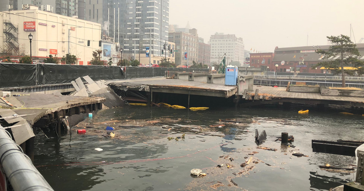 Pier 58 on Seattle's Waterfront partially collapses, two workers ...