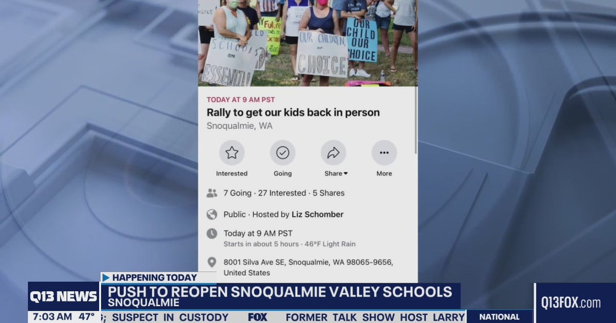Snoqualmie parents rally for return to in-person learning | FOX 13 Seattle