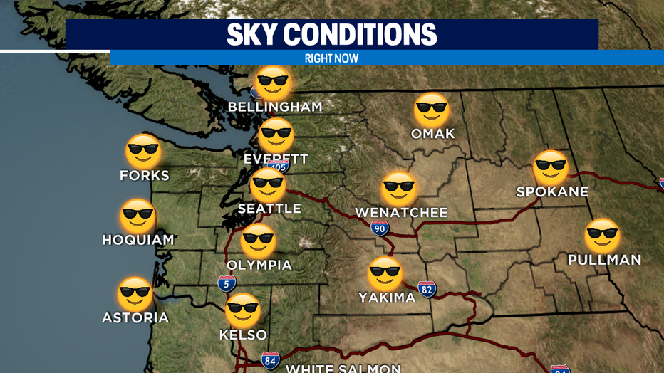 Mild and sunny Saturday, scattered rain and gusty winds Sunday