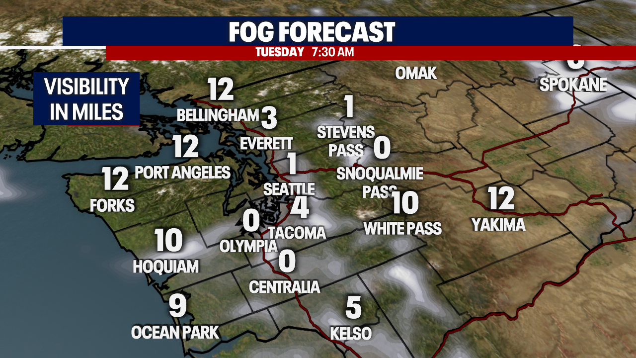 Patchy dense fog returns tonight | FOX 13 Seattle