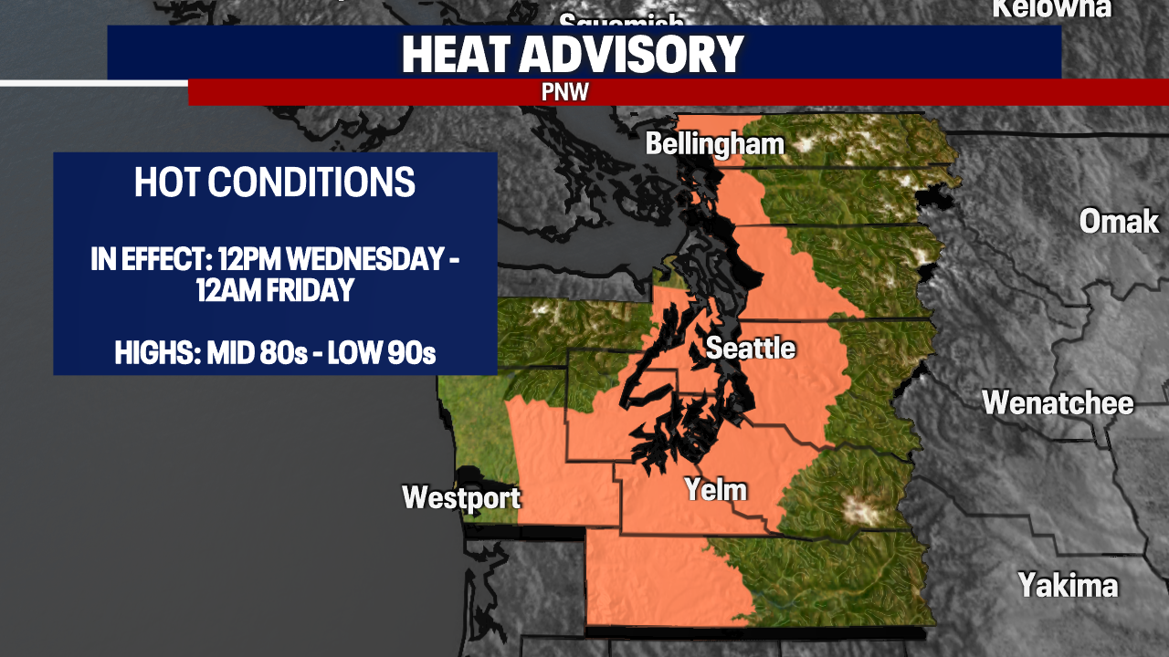 Seattle weather: Heat Advisory goes into effect Wednesday | FOX 13 Seattle