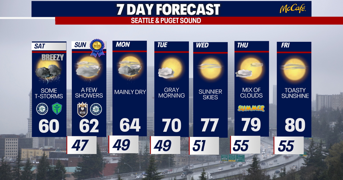 Heavy rain, stray thunderstorms in some areas Saturday | FOX 13 Seattle