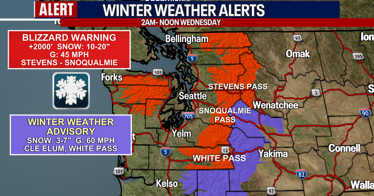 Blizzard Warning for WA passes, wind and flooding continues | FOX 13 ...
