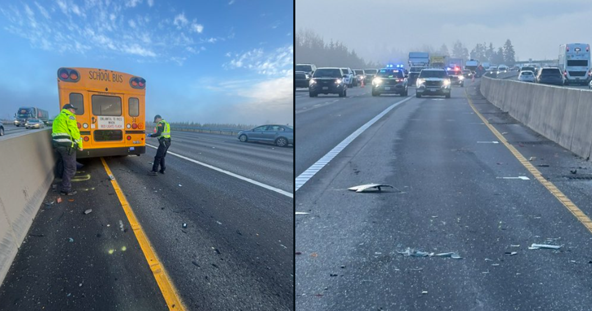 Serious injury crash involving school bus on I-5 in WA | FOX 13 Seattle