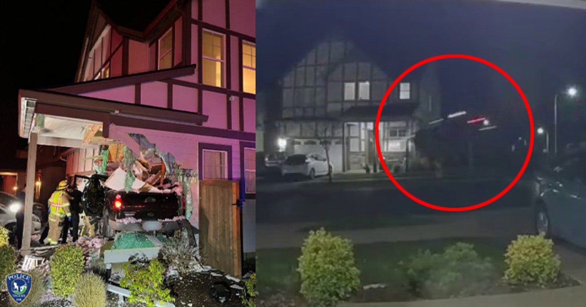 Video shows truck fly 100 feet, crash into house in Oregon | FOX 13 Seattle